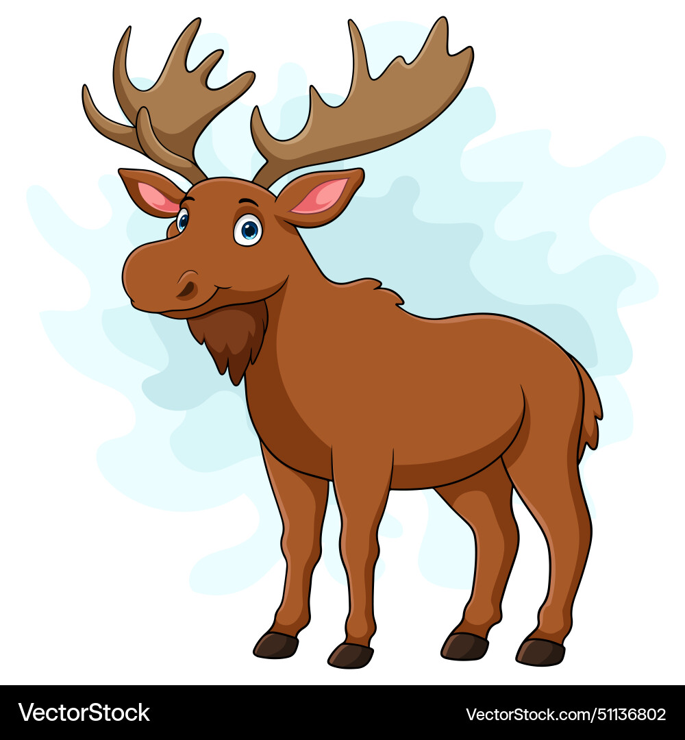 Cartoon moose on white background Royalty Free Vector Image