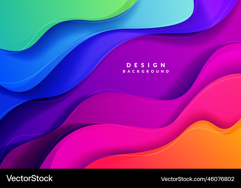 Colorful wavy and layered rainbow background Vector Image