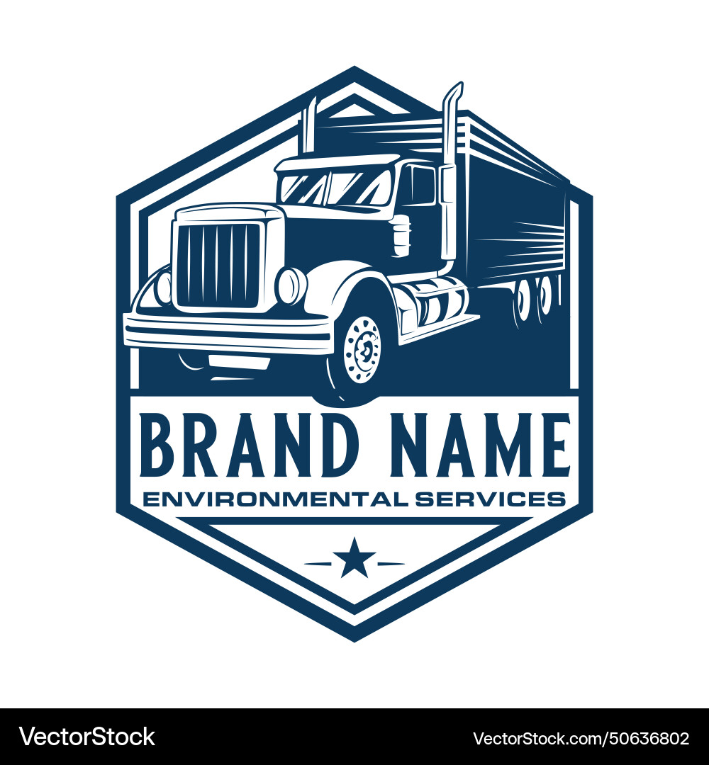 Container truck logo design Royalty Free Vector Image