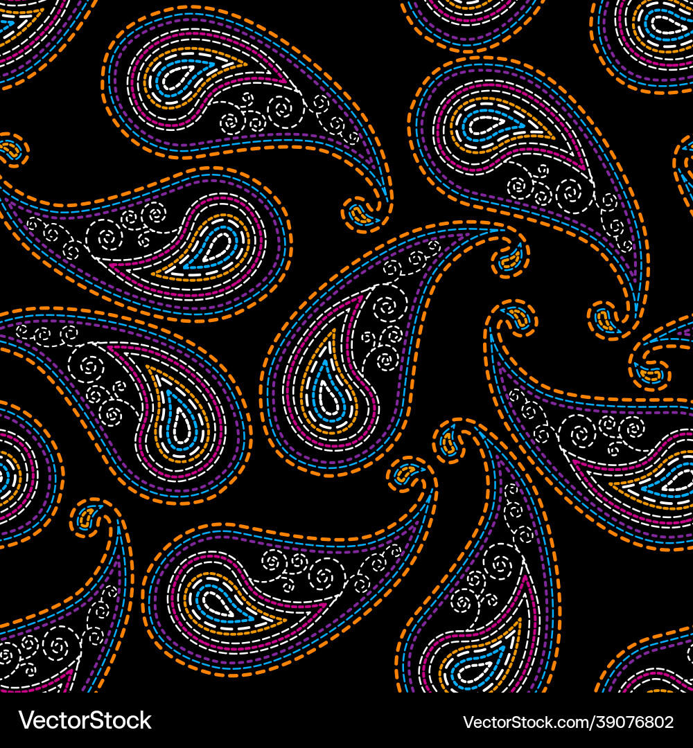 Embroidery paisley pattern image Royalty Free Vector Image