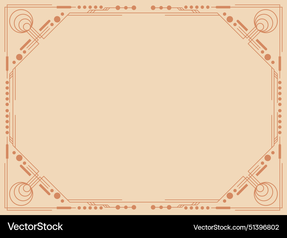 Geometric vintage frame in line art style Vector Image