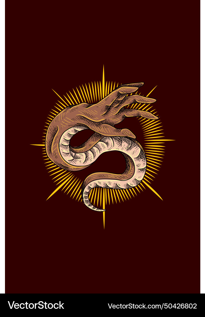 Hand with snake Royalty Free Vector Image - VectorStock