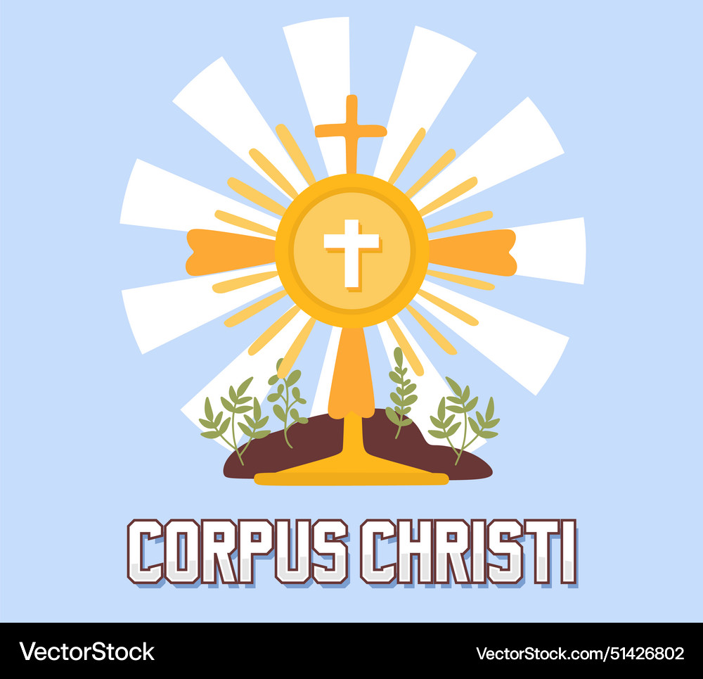 Happy corpus christi for all catholics Royalty Free Vector