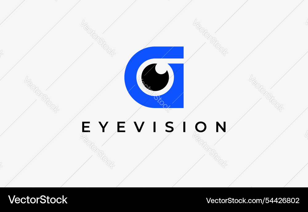 Logo letter g and eye vision digital visual Vector Image