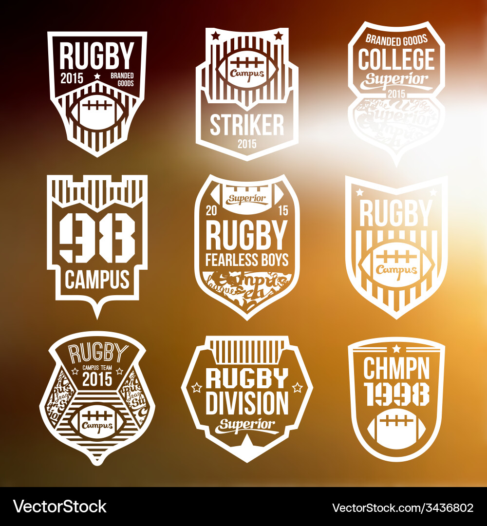 Rugby emblems Royalty Free Vector Image - VectorStock