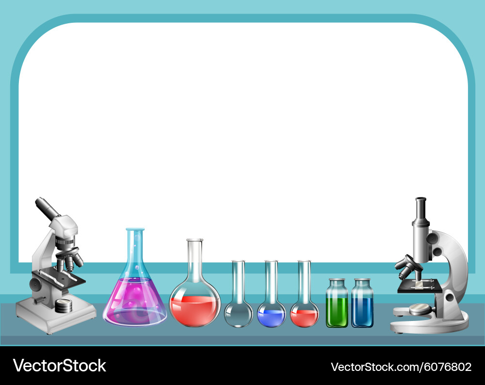 Science Laboratory Equipment and Frames Royalty Free Vector