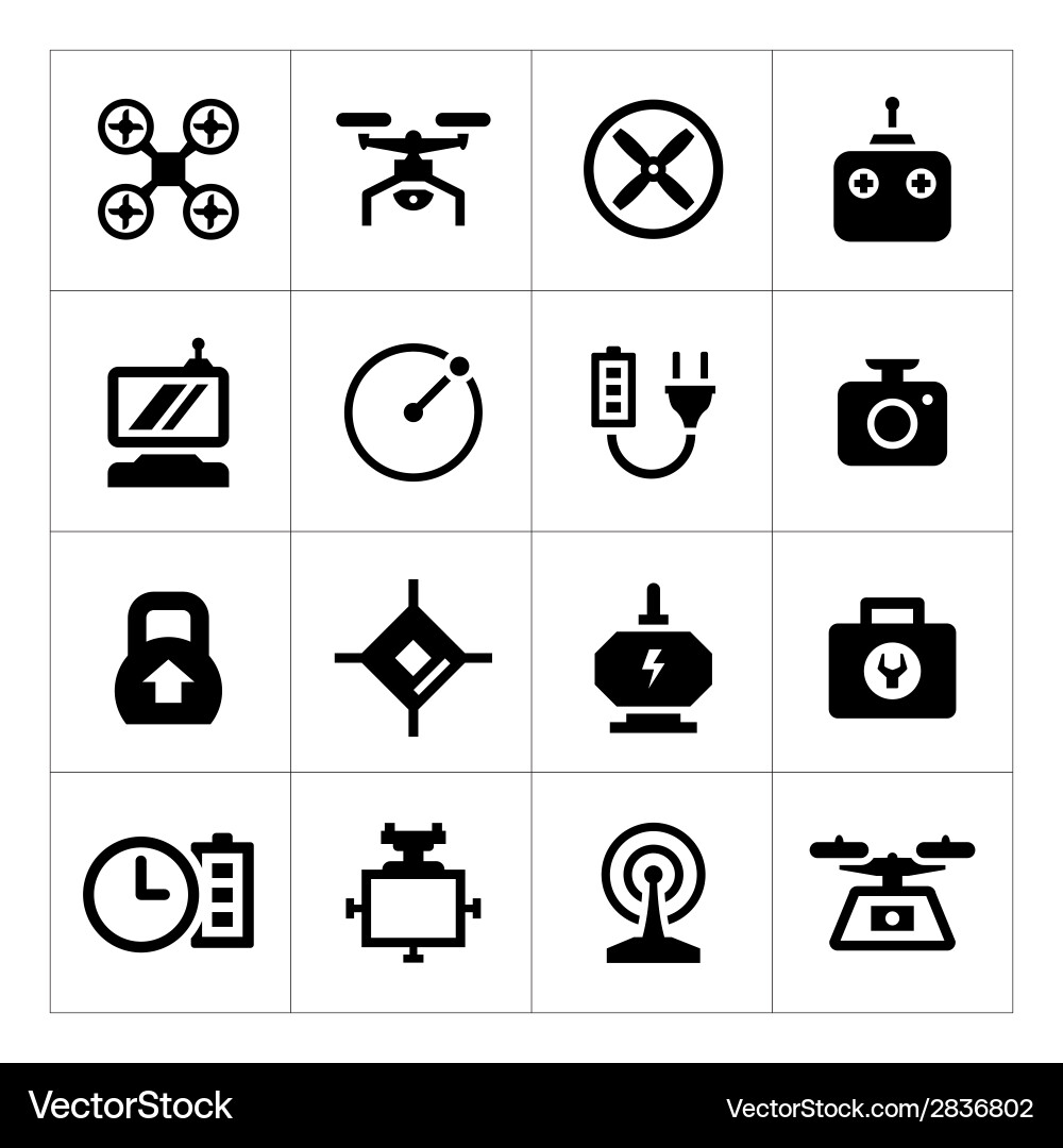 Set icons of quadrocopter multicopter and drone Vector Image