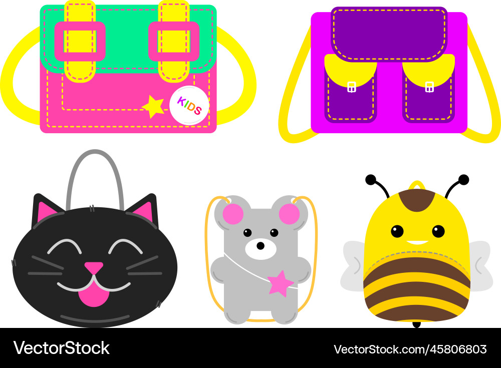 Baby bags set Royalty Free Vector Image - VectorStock