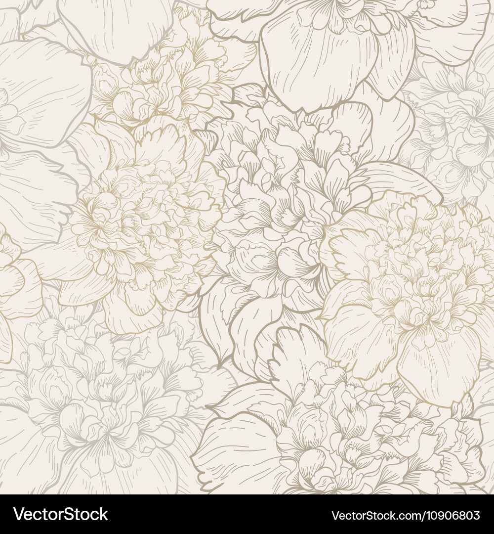 Background with beautiful pattern of peonies Vector Image