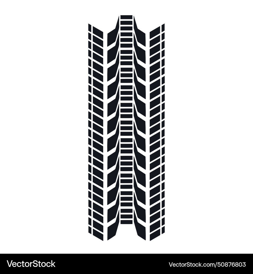 Car wheel tracks monochrome emblem Royalty Free Vector Image