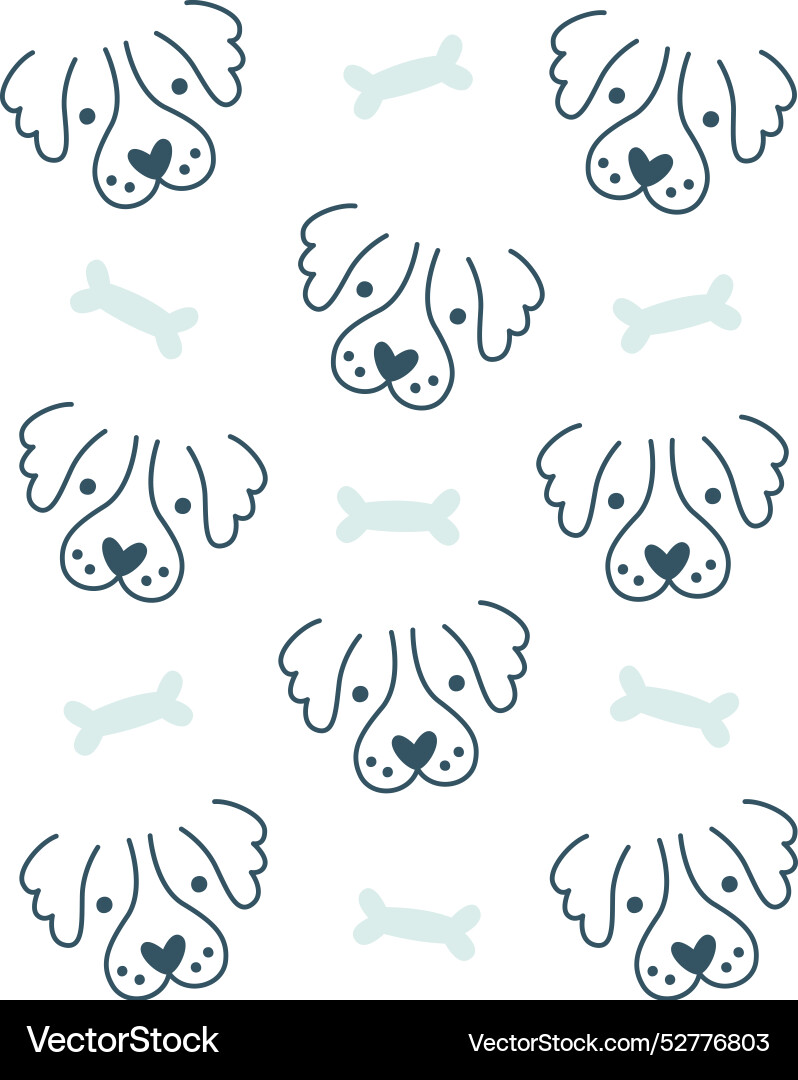 Dog and bone lined pattern Royalty Free Vector Image