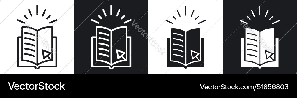 Guide icon set in black and white filld Royalty Free Vector