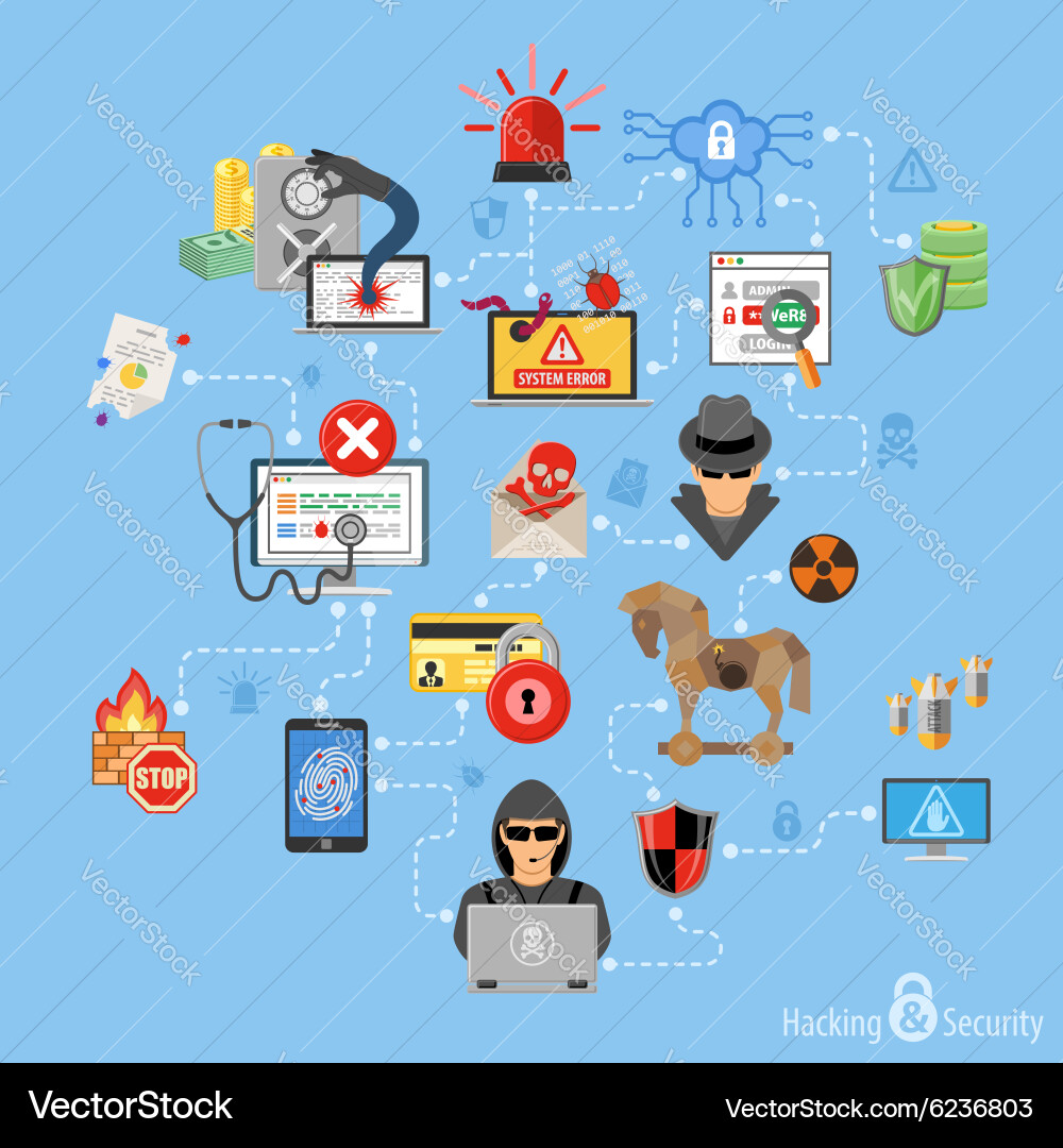 Internet security infographics Royalty Free Vector Image