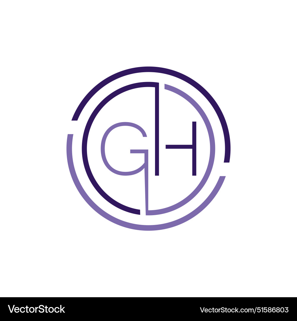 Luxury letter gh logo designroyal premium Vector Image