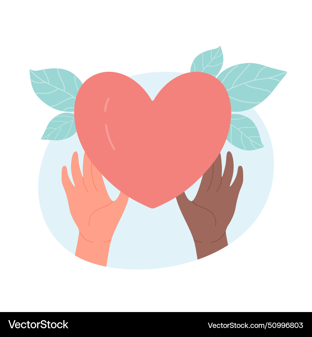 Multicultural love sharing Royalty Free Vector Image