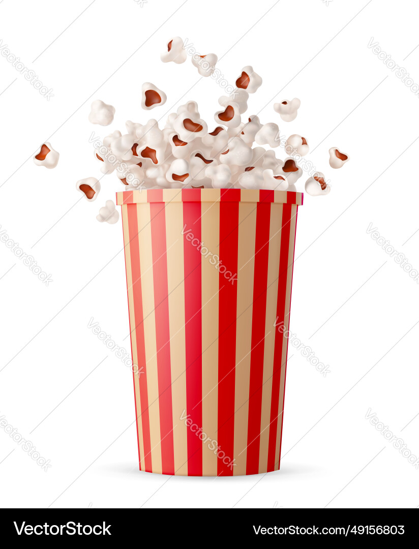 Paper cup full of popcorn Royalty Free Vector Image