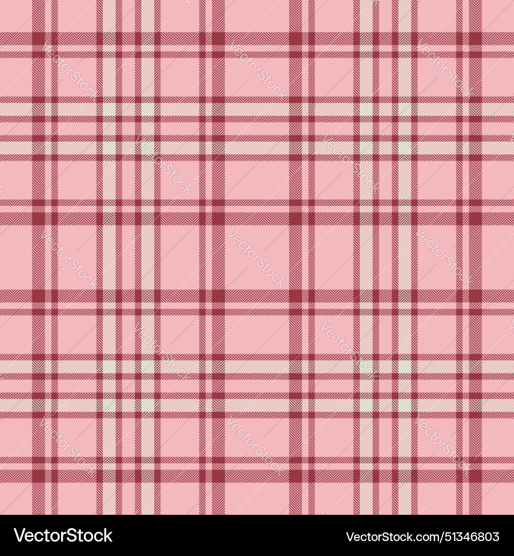 Plaid seamless pattern in pink check fabric Vector Image