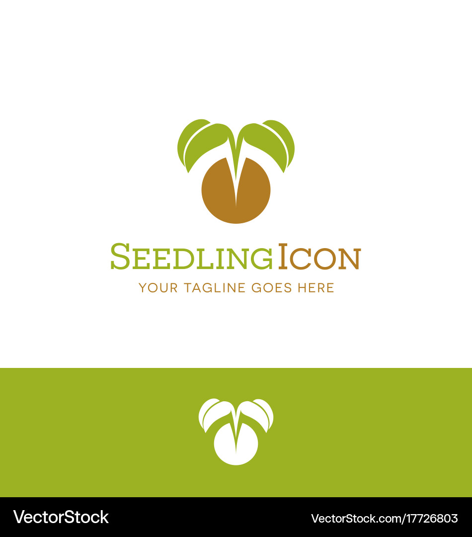 Sprouting Seedling Logo Royalty Free Vector Image