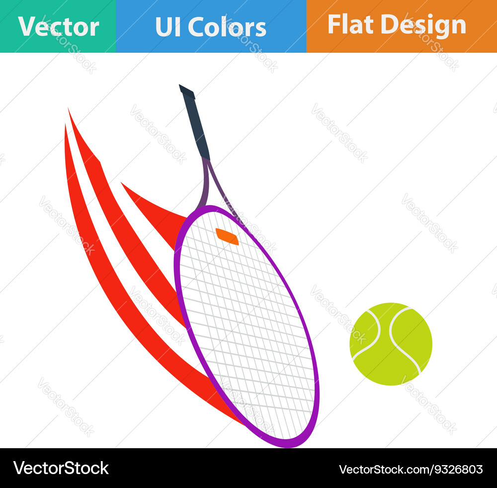 Tennis racket hitting a ball icon Royalty Free Vector Image