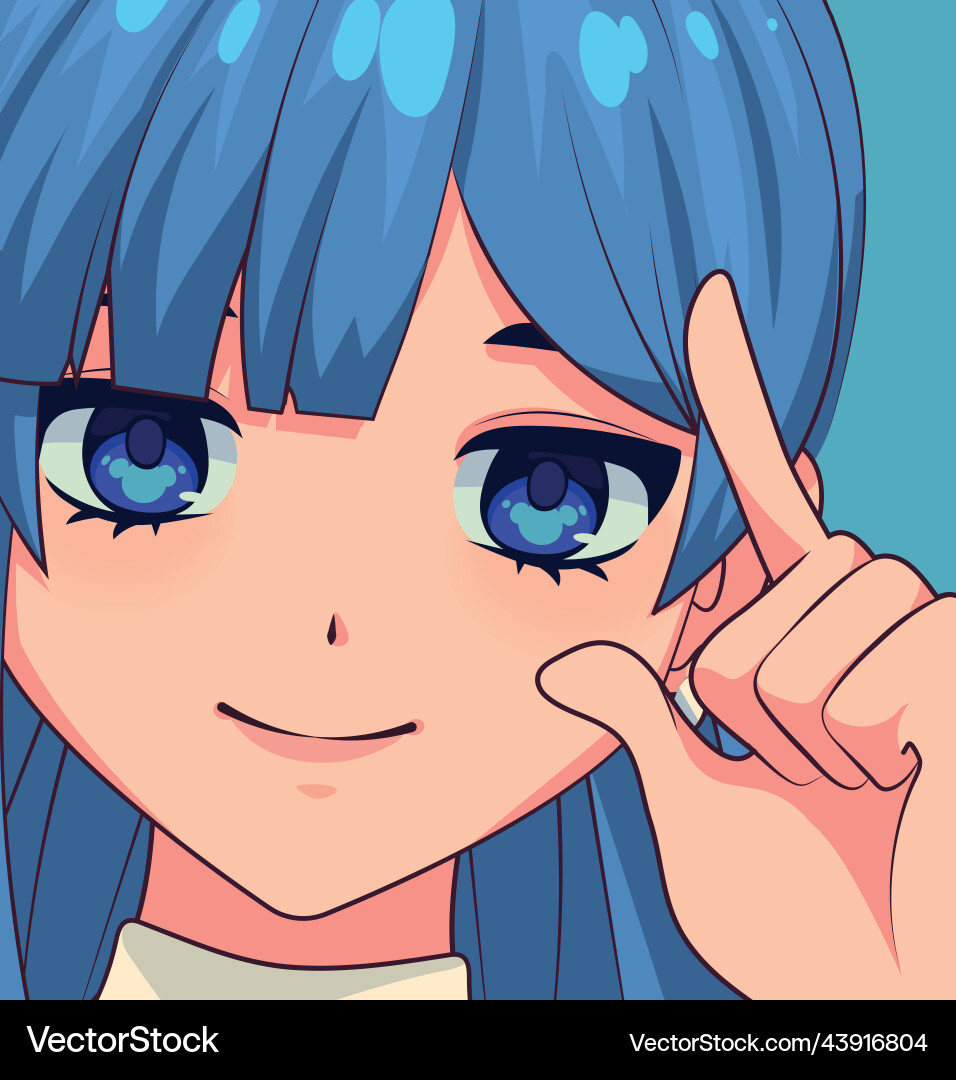 Anime pretty girl Royalty Free Vector Image - VectorStock