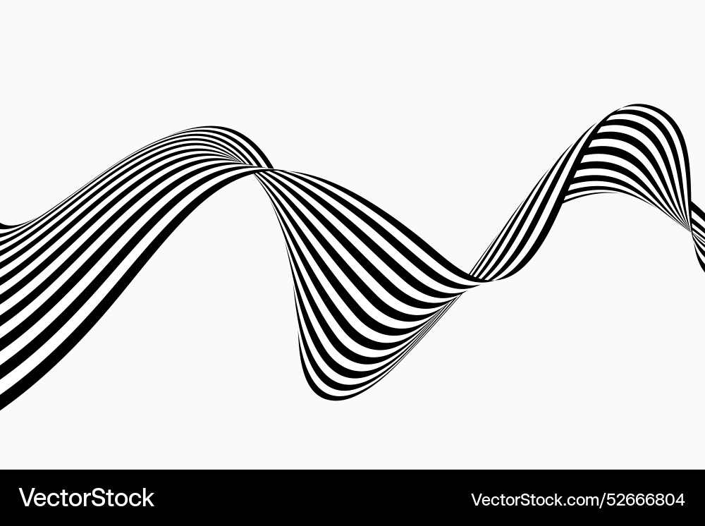 Black and white wave abstract wavy stripes Vector Image