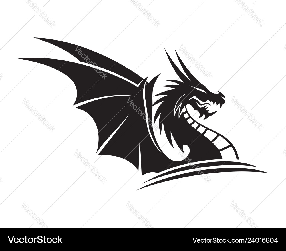 Black dragon sign Royalty Free Vector Image - VectorStock