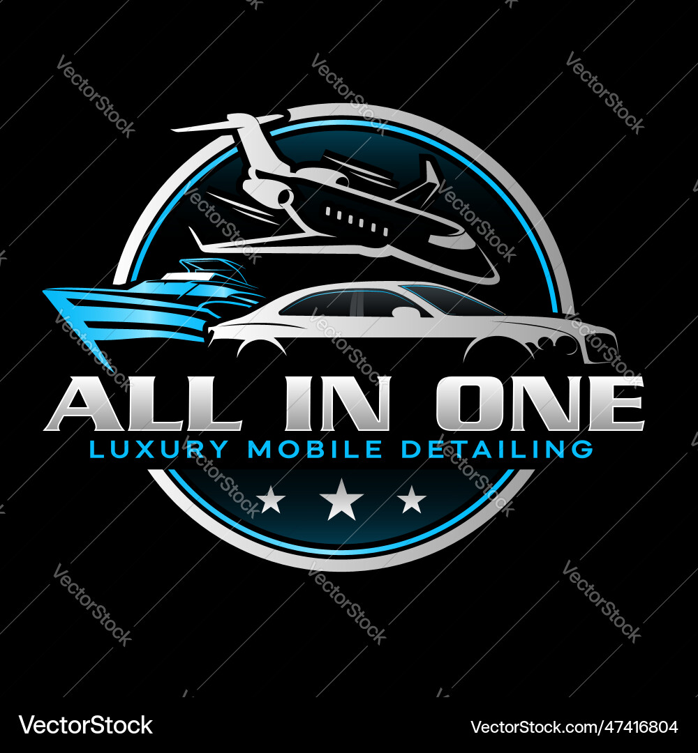 Car ship and jet detailing logo design template Vector Image
