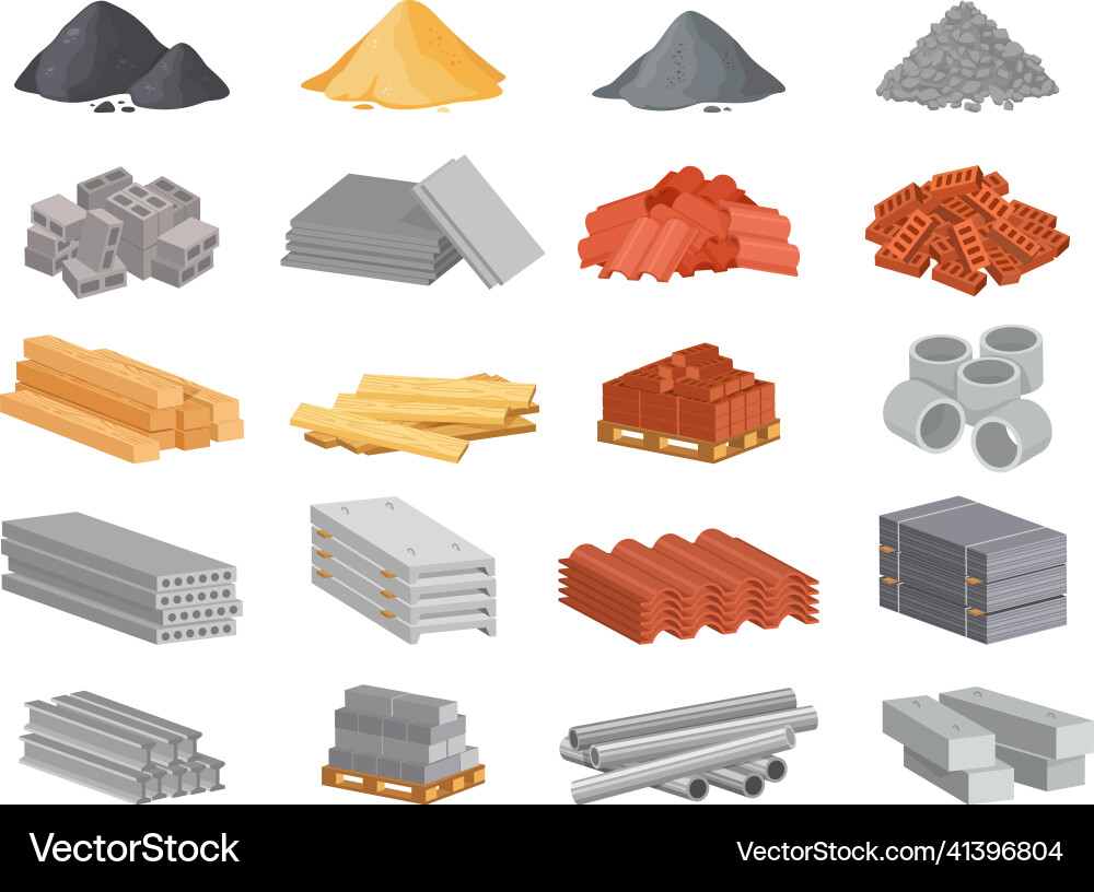 Construction Building Materials Set Royalty Free Vector