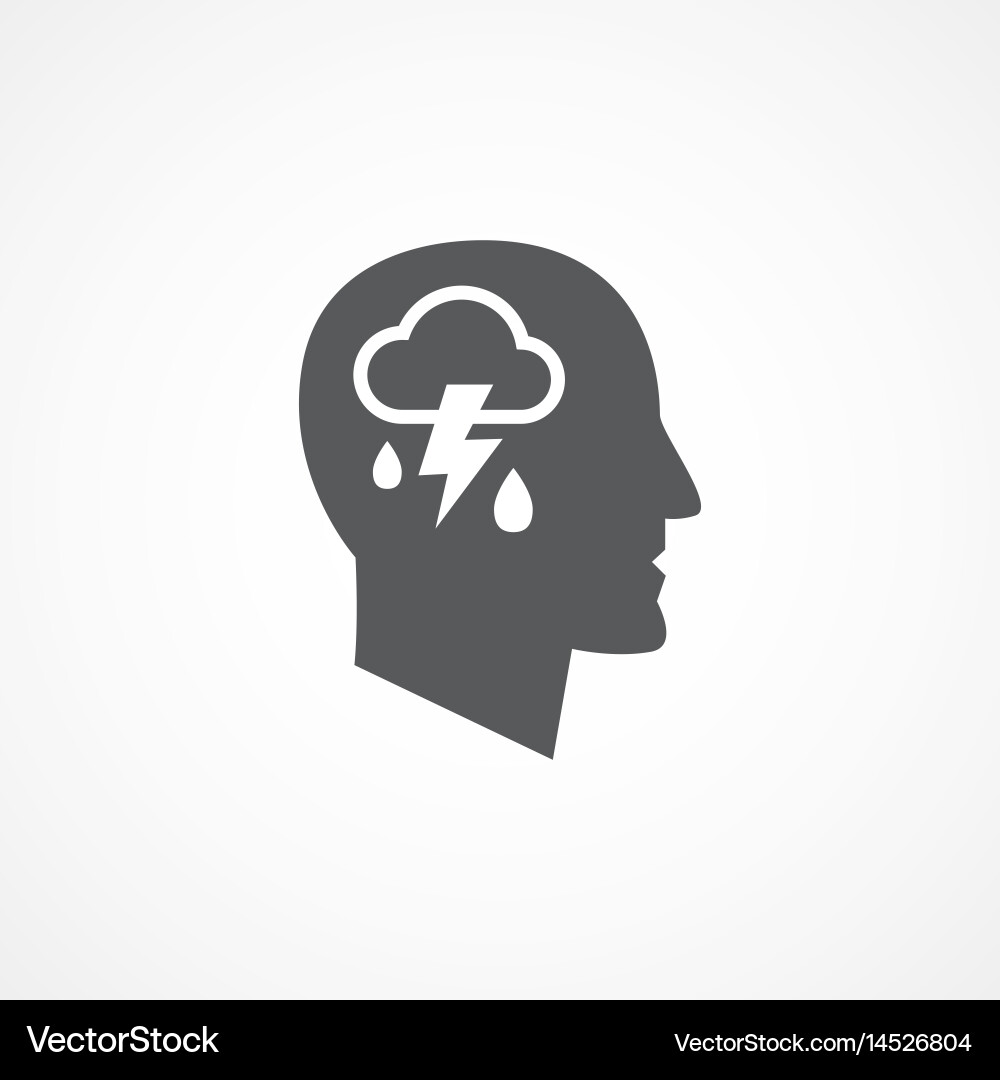 Depression Icon - Mental Health Royalty Free Vector Image