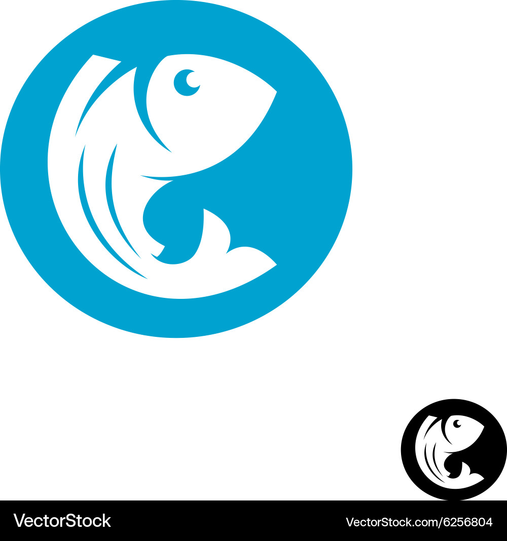 Fish round logo Royalty Free Vector Image - VectorStock
