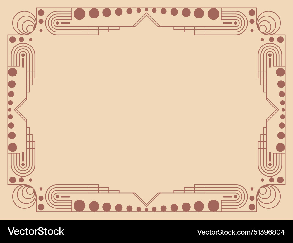 Geometric vintage frame in line art style Vector Image
