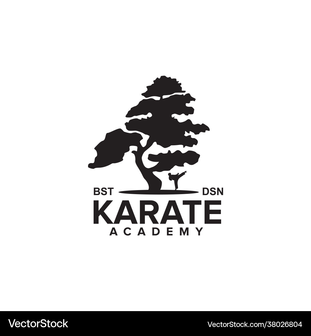 Karate Trainingsakademie Logo Design Template Vektorbild