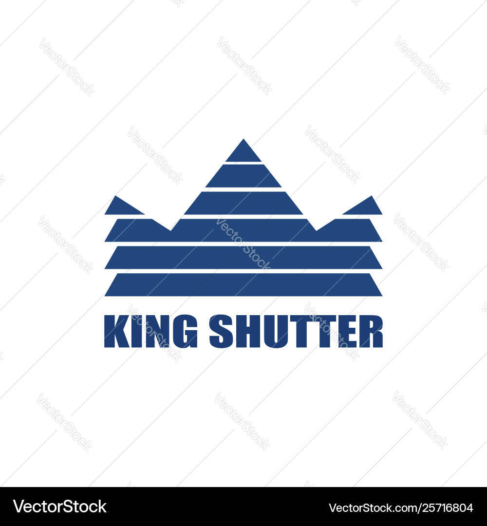 King shutter window logo Royalty Free Vector Image