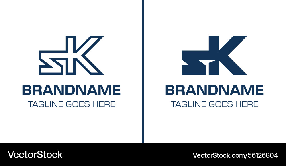 Letters sk monogram logo set suitable for any Vector Image