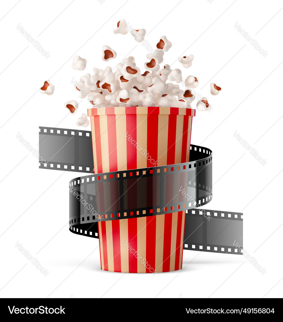 Paper cup with jumping popcorn Royalty Free Vector Image