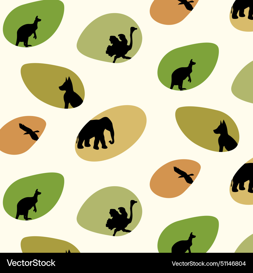 Pattern with wild animals Royalty Free Vector Image
