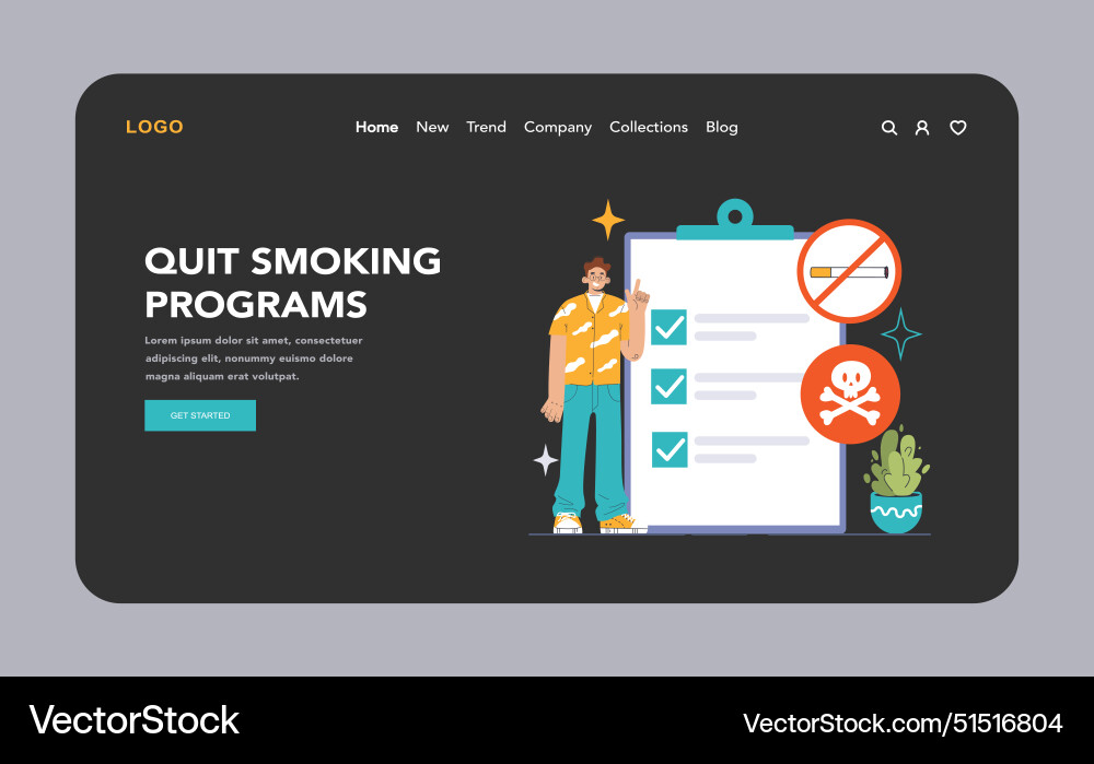 Quit smoking programs concept flat Royalty Free Vector Image
