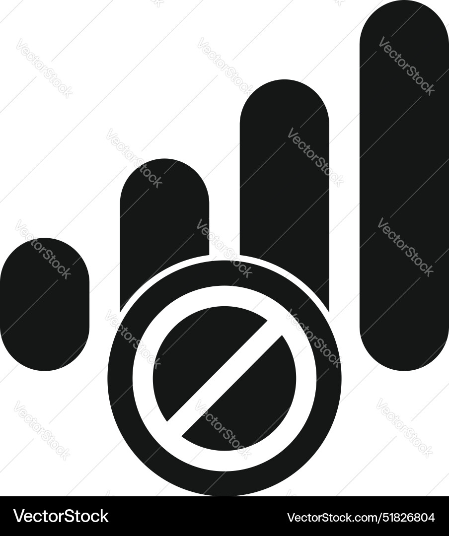 Stop growing bar chart icon simple style Vector Image