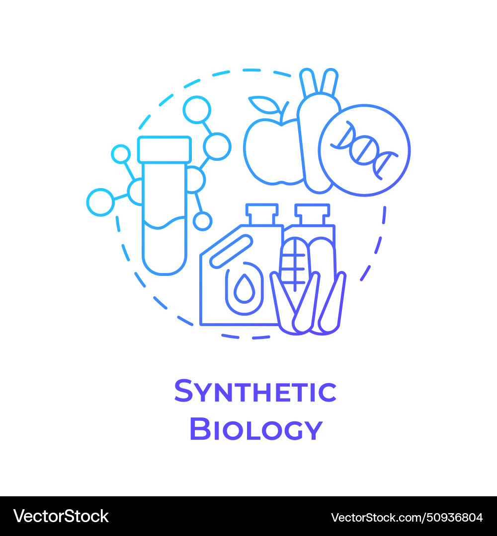 Synthetic biology blue gradient concept icon Vector Image
