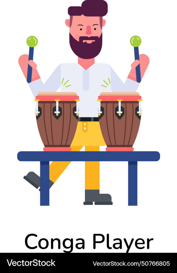 Conga player Royalty Free Vector Image - VectorStock
