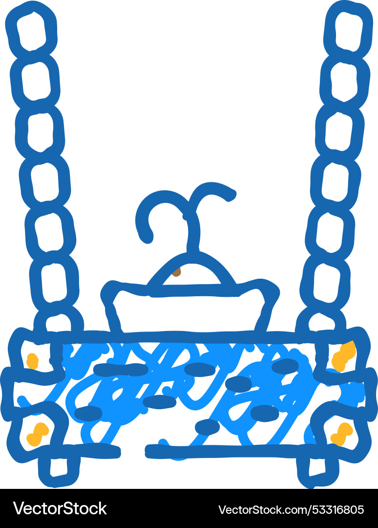 Hanging planter box icon doodle Royalty Free Vector Image