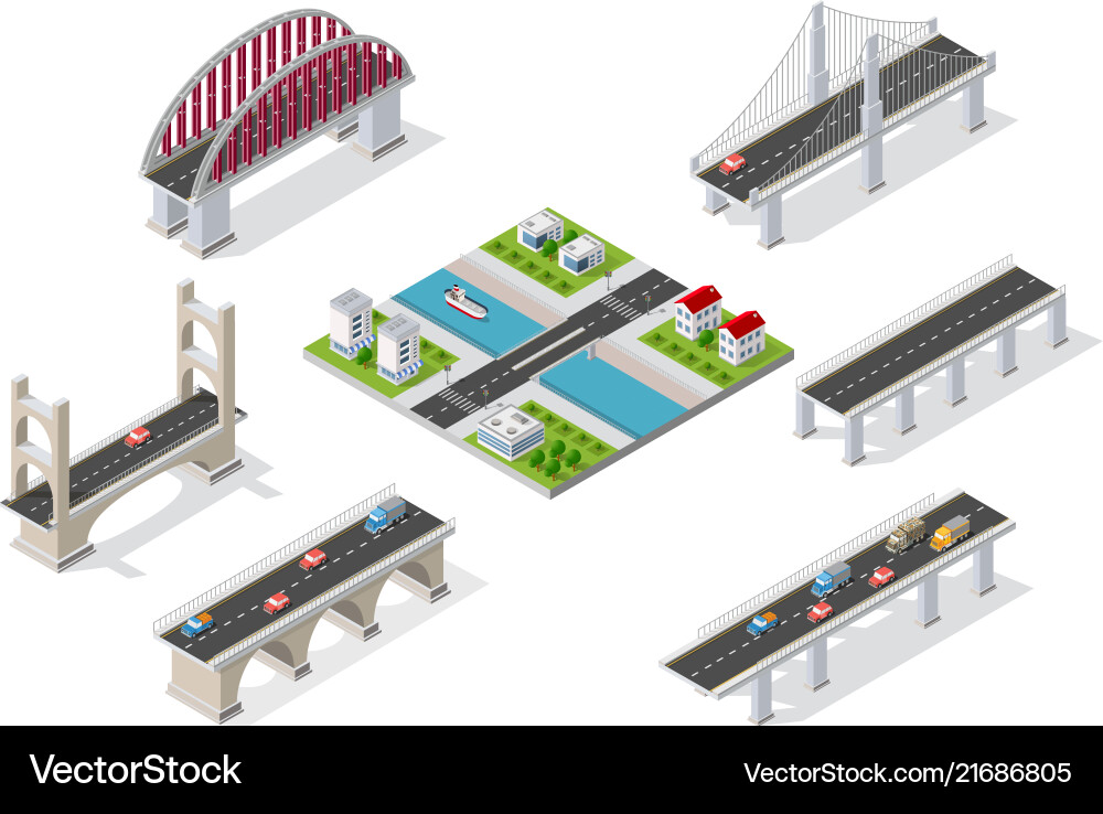 Industrial Bridges & Infrastructure Royalty Free Vector