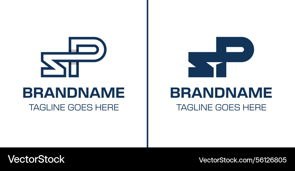 Letters sp monogram logo set suitable for any Vector Image