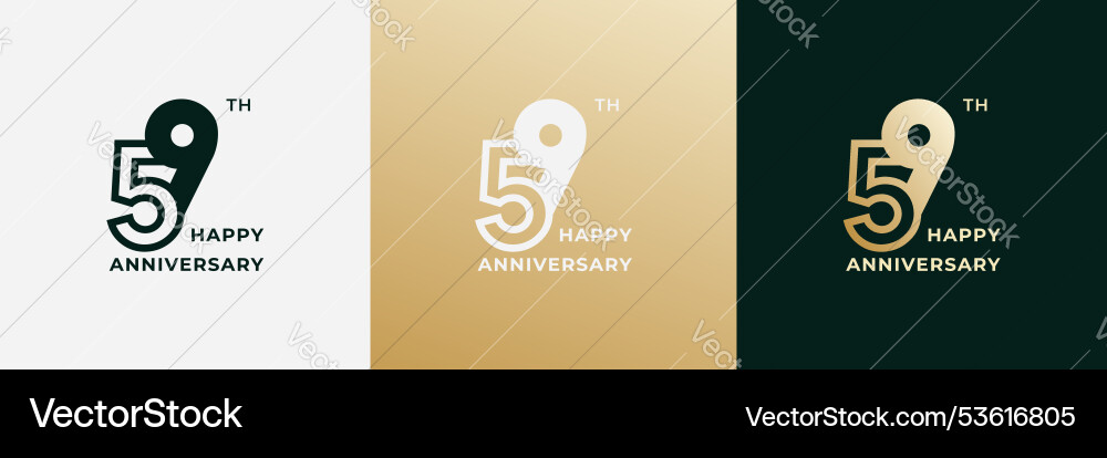 Logo 59th 59 years happy anniversary creative Vector Image