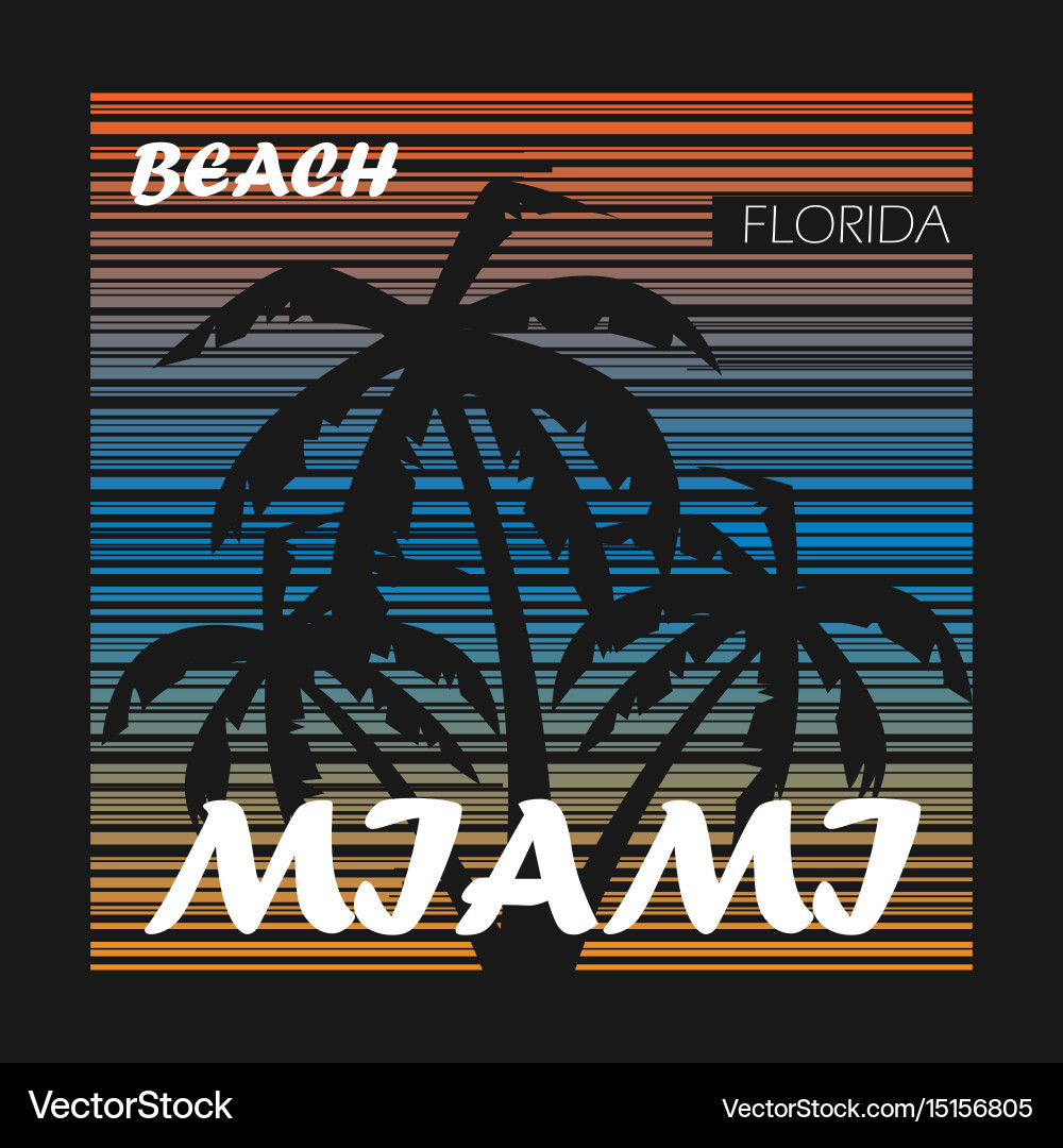 Miami square background Royalty Free Vector Image