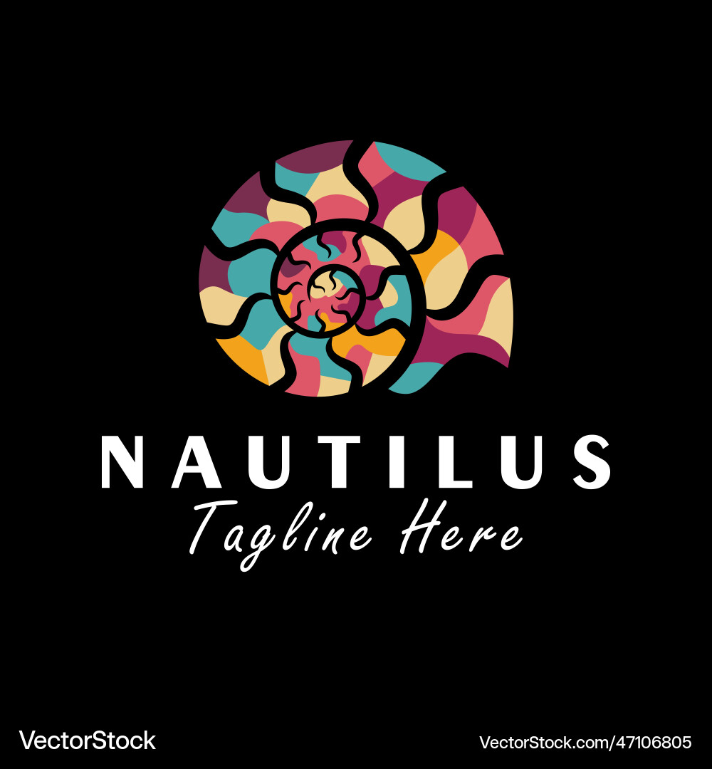 Nautilus logo design Royalty Free Vector Image