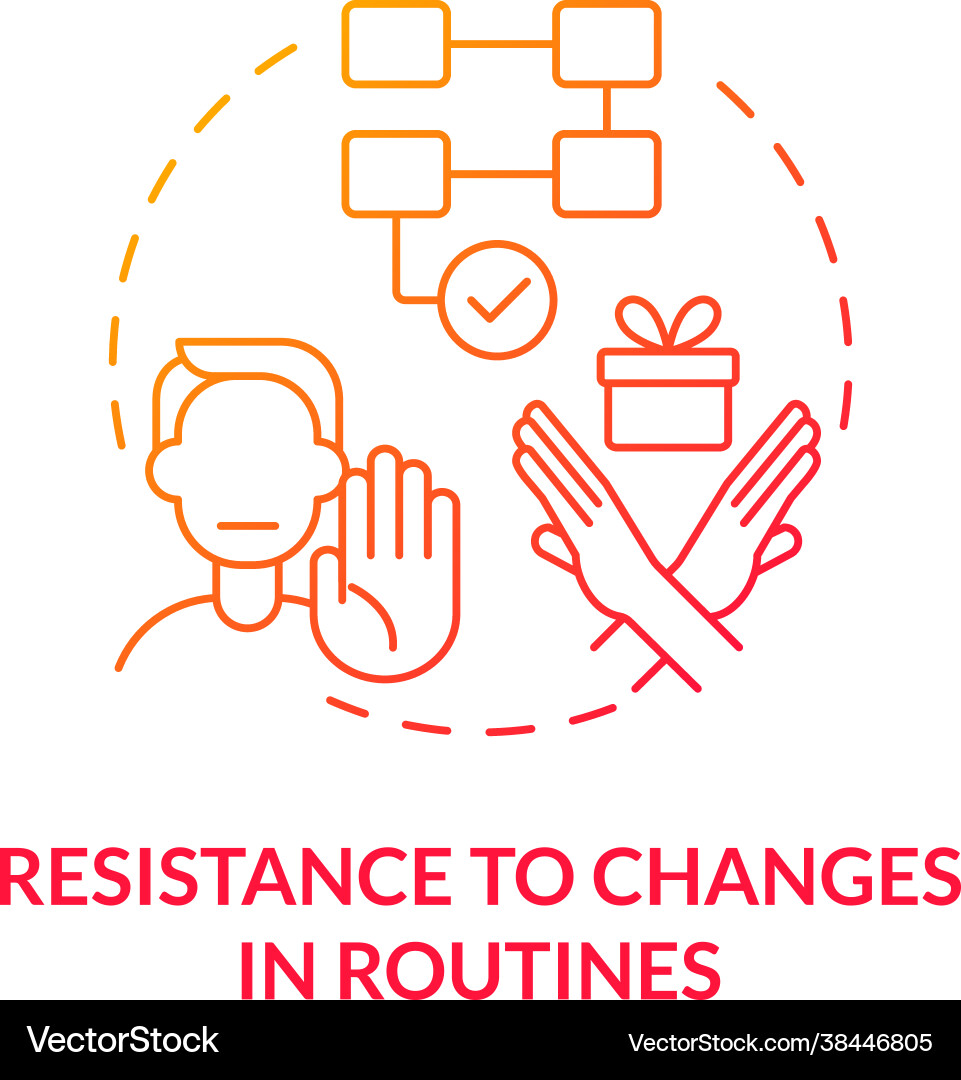 Resistance to changes in routines concept icon Vector Image