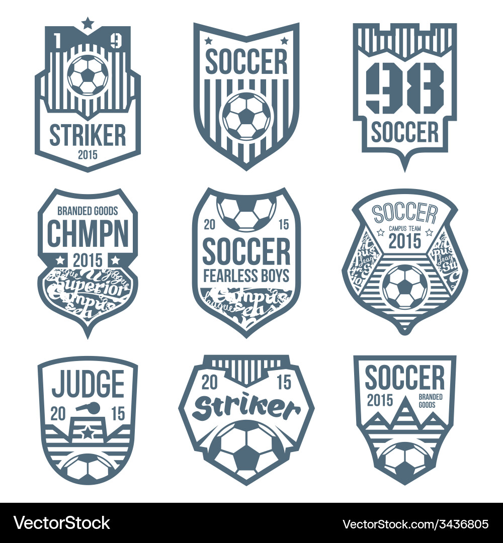 Soccer emblems Royalty Free Vector Image - VectorStock