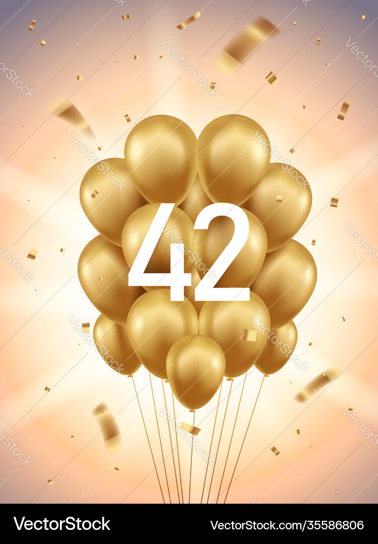 42nd year anniversary background Royalty Free Vector Image