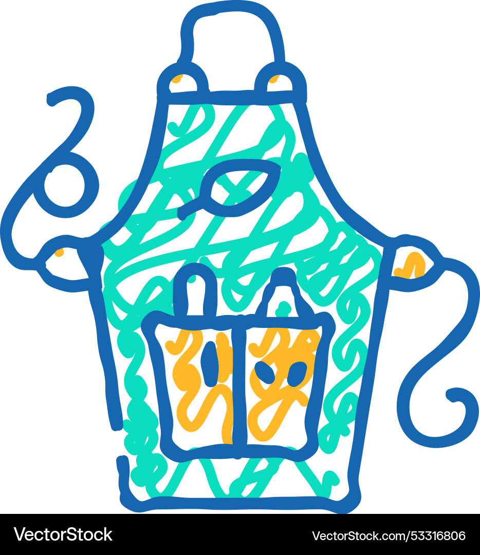 Apron clothing icon doodle Royalty Free Vector Image